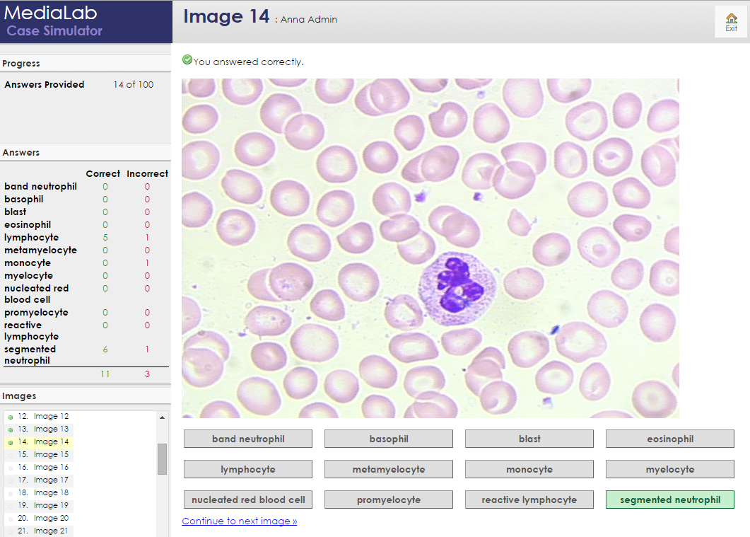 White Blood Cell Differential Simulator from MediaLab, Inc.